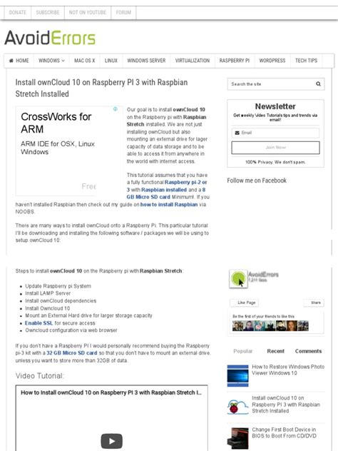 install owncloud 10 on raspberry pi 3 with raspbian stretch installed