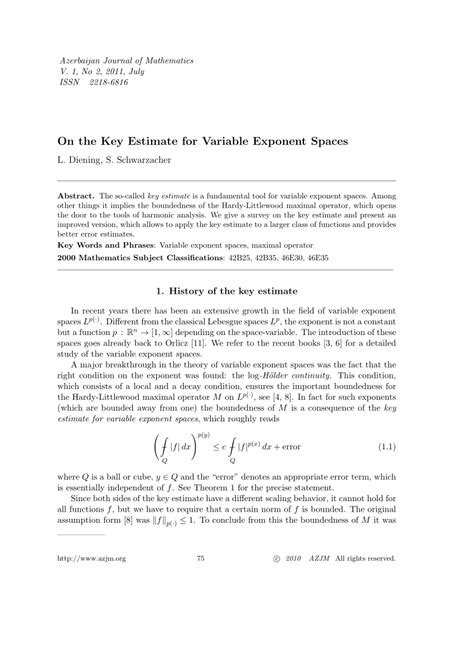 pdf on the key estimate for variable exponent spaces