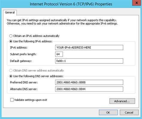 ipv6 network configuration documentation memset