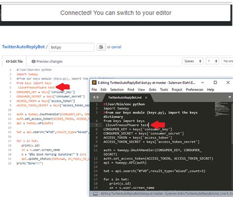 edit github code with code editor with real time sync