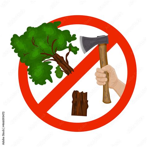 Deforestation Sign Isolated On White Background Stop Deforestation