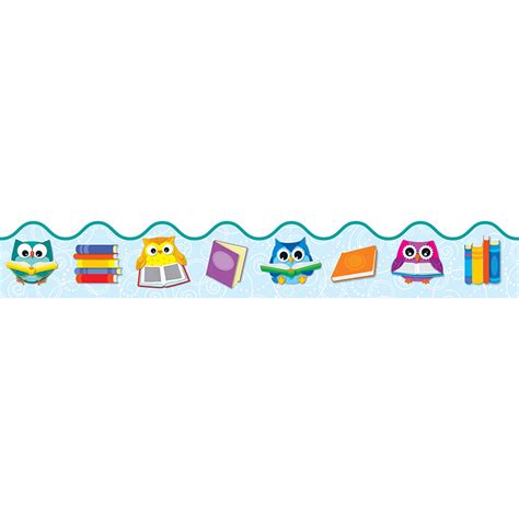 Carson Dellosa Reading With Colorful Owls Border 6 Pk 108175