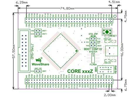 stm32f4 core development board with swd jtag connector