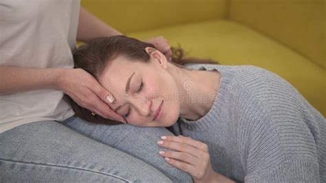 Mom Strokes Daughter`s Face Stock Footage Video Of Happy Outside