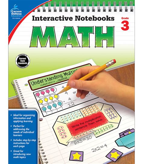 interactive notebooks math resource book grade 3 carson dellosa