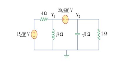 solved determine v1 and v2 in the circuit shown in figure 1