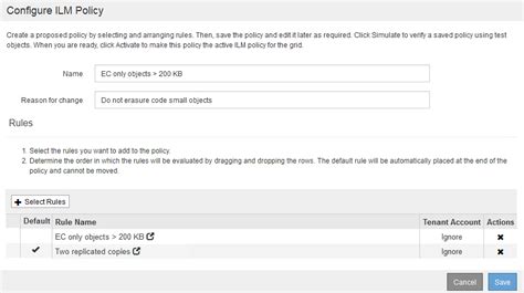 example 2 ilm rules and policy for ec object size filtering