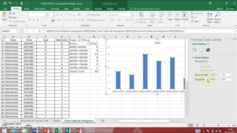 creating pivot tables and histograms in excel youtube