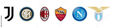 Juventus Inter Milan Roma Napoli And Lazio Logo Emblem Football