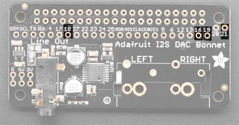 pinouts adafruit i2s audio bonnet for raspberry pi adafruit