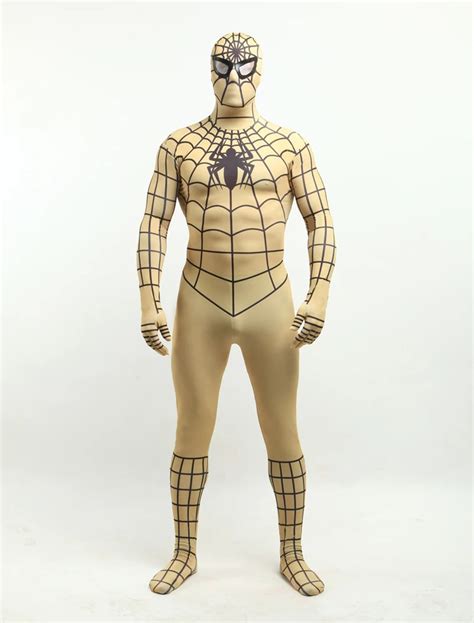 Popular Yellow Spiderman Costume 3d Printed Adult Lycra Spandex Spider