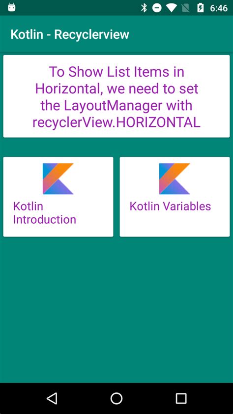 kotlin horizontal listivew recyclerview rrtutors