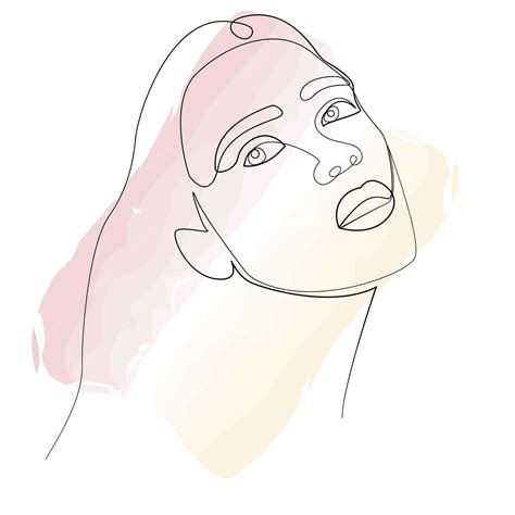 Premium Vector Abstract Poster With Minimal Woman Faceone Line