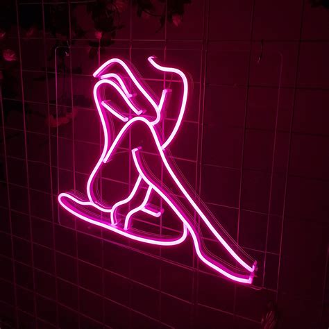 Wall Neon Sign Sexy Womans Thinking Silhouette Flexible Etsy