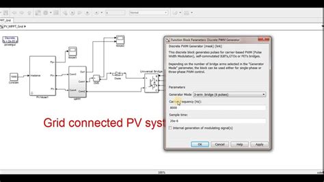 Grid Connected Pv System In Matlab Simulink With Mppt Youtube