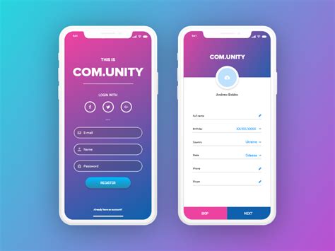 com unity mobile application concept mobile application app design