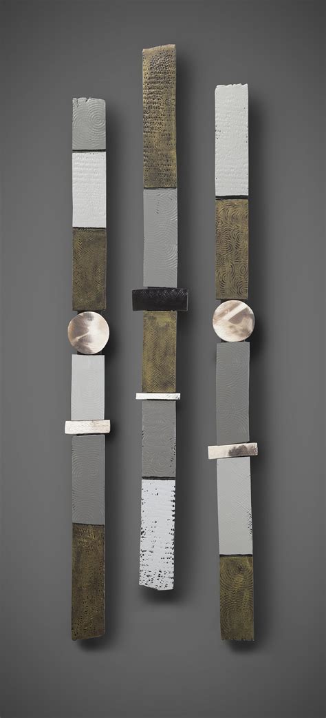 Large Story Sticks In Green And Gray By Rhonda Cearlock Ceramic Wall