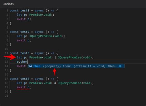 using typescript intersection type with a native promise and a jquery