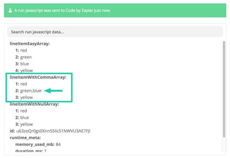 how to get line items arrays into code steps zapier community