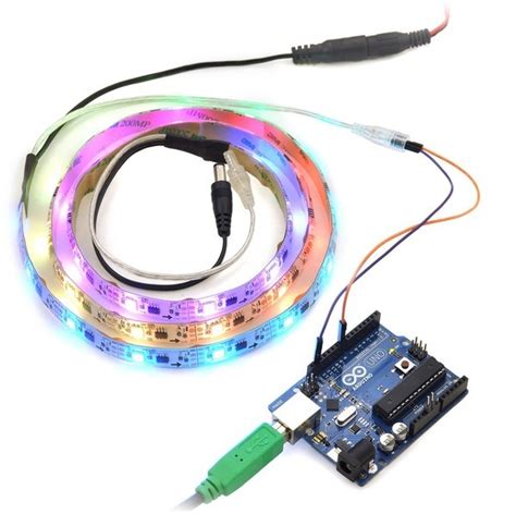 arduino uno w addressable rgb 60 led strip 5v 2m other pololu