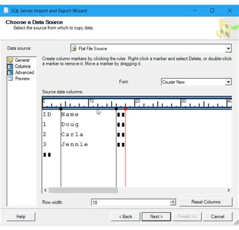 connect to a flat file data source sql server import and