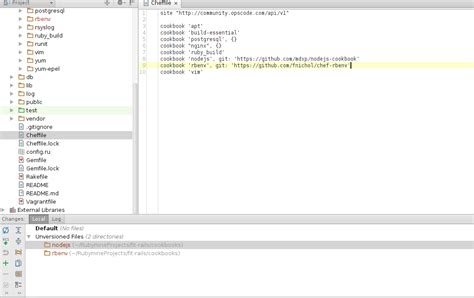 vagrant rubymine does not version two of my project folders stack