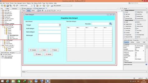 membuat form master data kategori dengan java netbeans