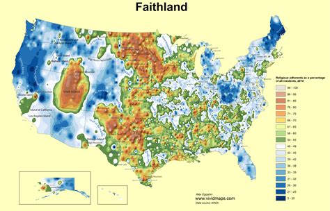 a physical map of faith in america digg