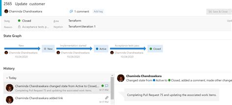 chaminda s devops journey with msft set work item state on pull