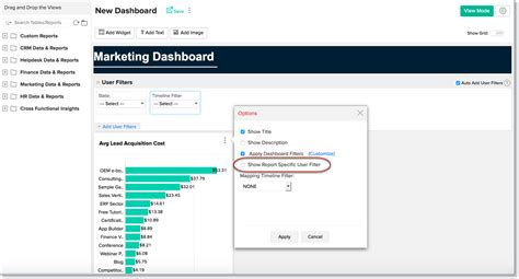 creating a dashboard l zoho analytics help