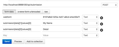 javascript submit webform via post on restful api with