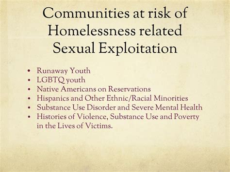 Homelessness Survival Sex And Human Trafficking Ppt Download
