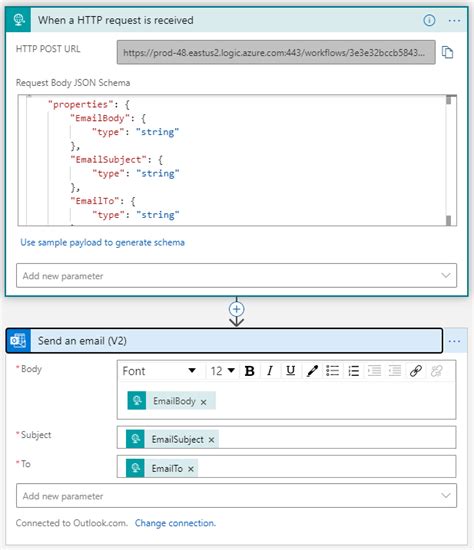 send a database query result as email via logic app in