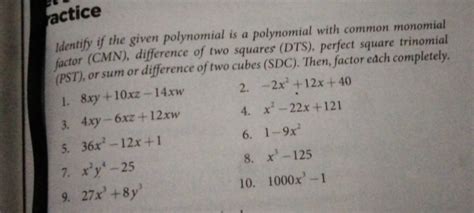 Solved Actice Identify If The Given Polynomial Is A Polynomial With