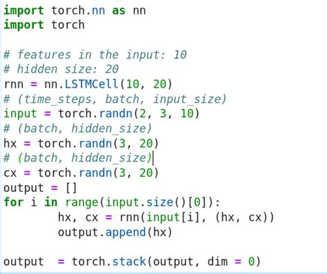 lstm cell example · issue 51801 · pytorch pytorch · github