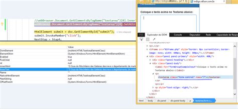 how to set value in a textarea field using webbrowser it qna