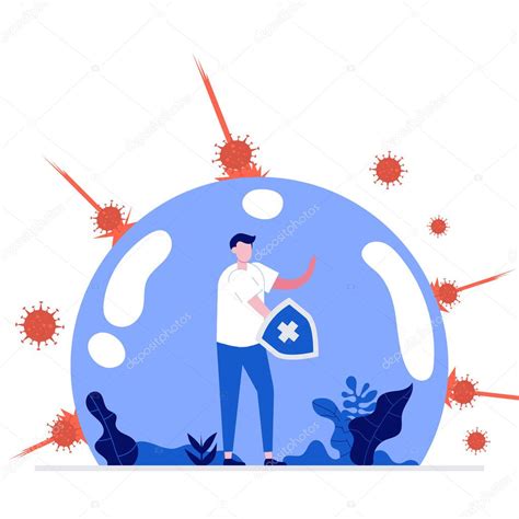 Ilustración Del Concepto Del Sistema Inmunológico Con Escudo Escudo