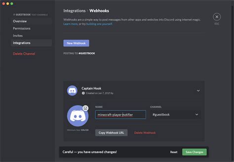 simple discord webhook leave join notification source mods minecraft