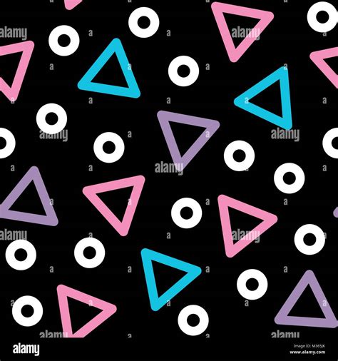 Triangle Vector Seamless Pattern 80s 90s Style Background With