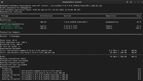 how to install oracle virtualbox in fedora linux