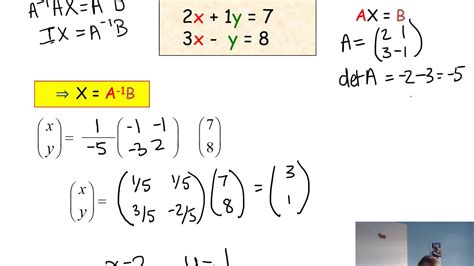 Matrices 3 Solving Simultaneous Equations Youtube 2e1