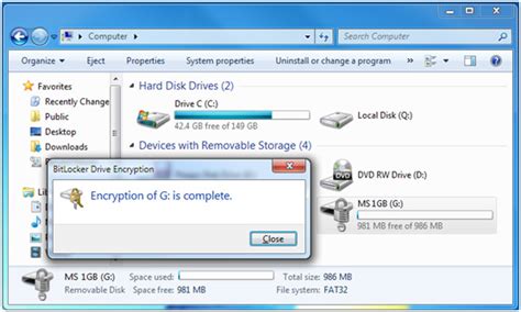 implementation of bitlocker to go encryption for removable storage