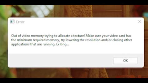 fix stray error out of video memory on pc youtube