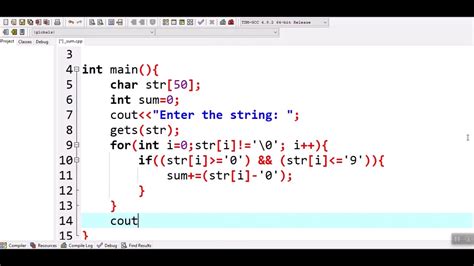 how to find the sum of all numbers present in the string in c youtube