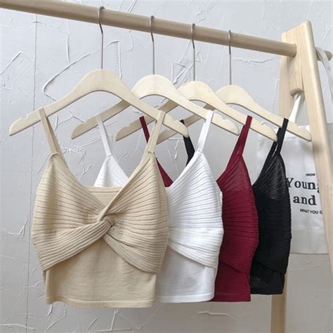 Croptop For Women Sexy Knitted Camisole Top For Womens Summer Slim