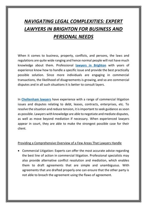 Ppt Navigating Legal Complexities Expert Lawyers In Brighton For