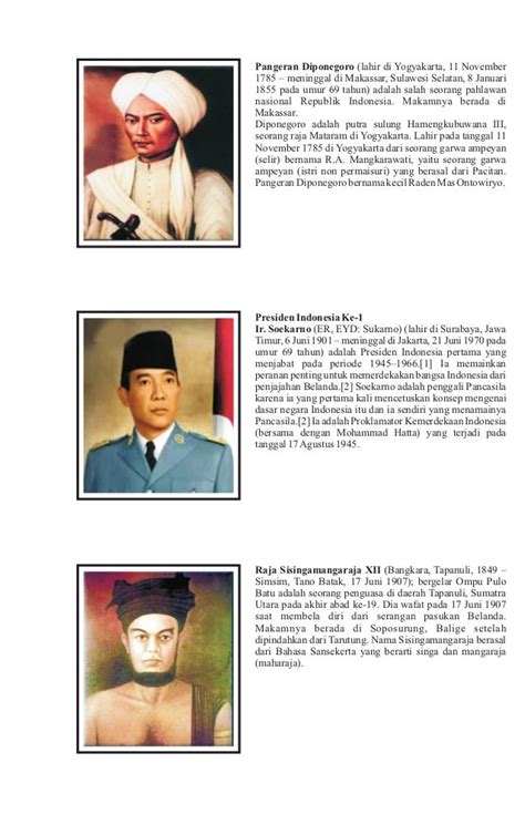 Contoh Tugas Kliping Pahlawan Nasional Beserta Gambar Dan Keterangannya