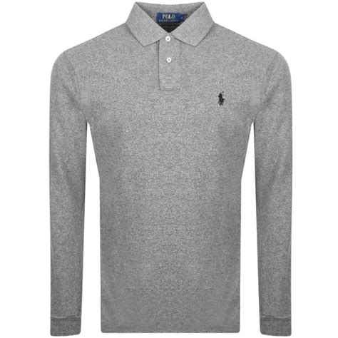Ralph Lauren Long Sleeved Polo T Shirt Grey Mainline Menswear