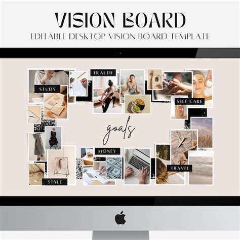 Digital Vision Board Template Canva 2023 Vision Board 2023 Etsy