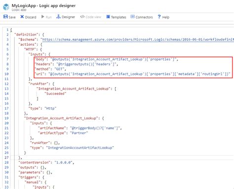 manage integration account artifact metadata azure logic apps